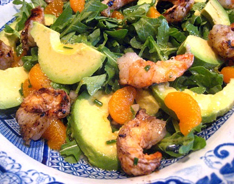 Grilled Shrimp, Avocado & Mandarin Salad